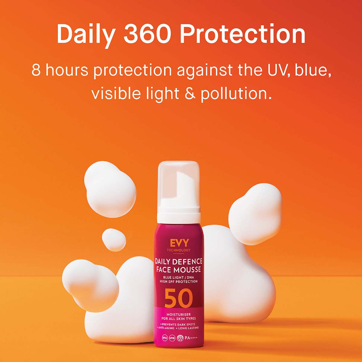 EVY Melanoma Awareness Defence Face Mousse (75 ml) | Bredt utval